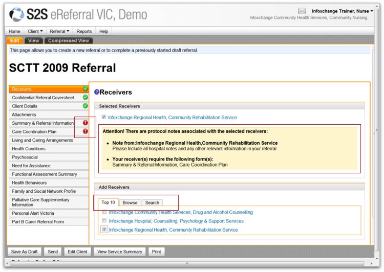Step 2.1: Select Receiver | S2S Userguide